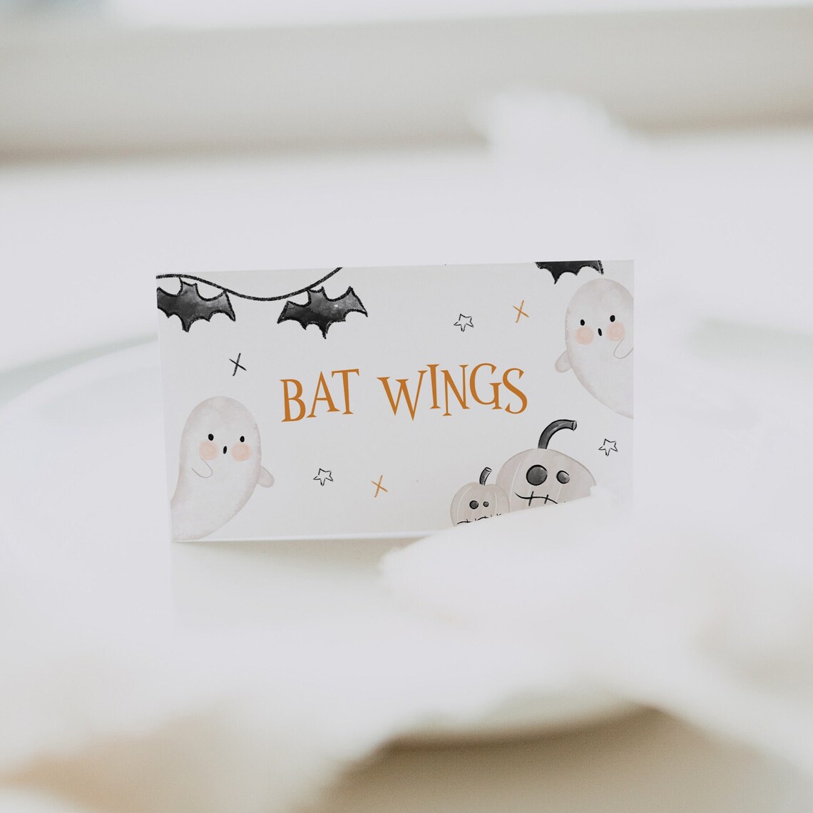 Kids Halloween Food Tent Printable Template, Ghosts, Halloween Party ...