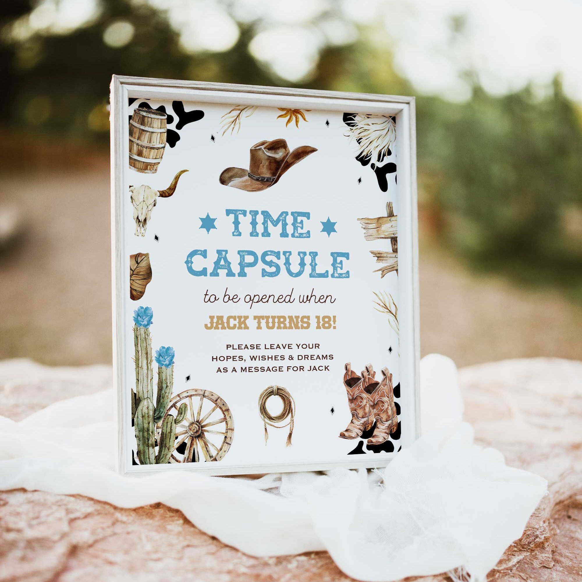 EDITABLE Time Capsule for First Birthday, First Rodeo Time Capsule ...
