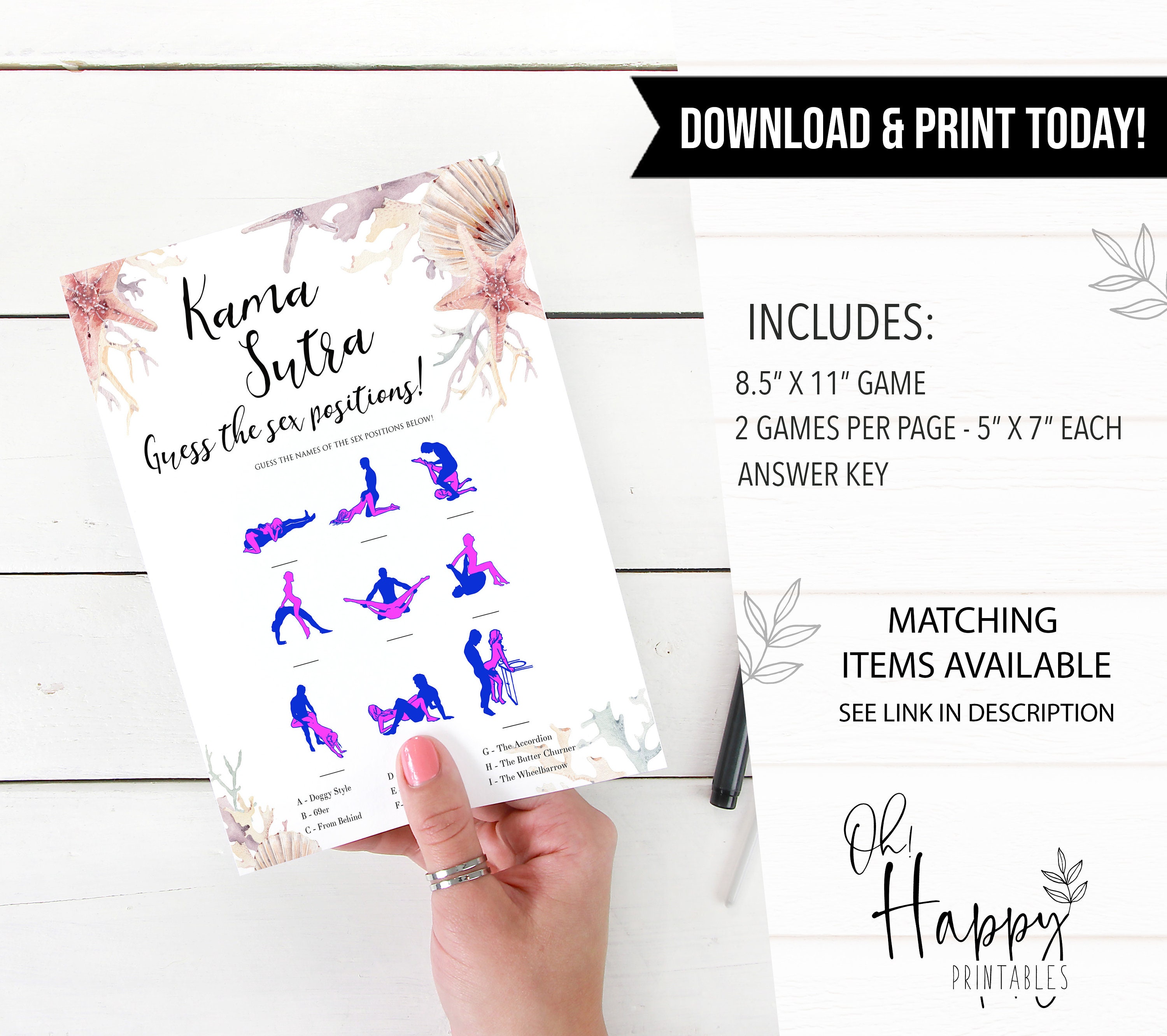 Bachelorette Game Guess the Sex Positions Mermaid - Etsy