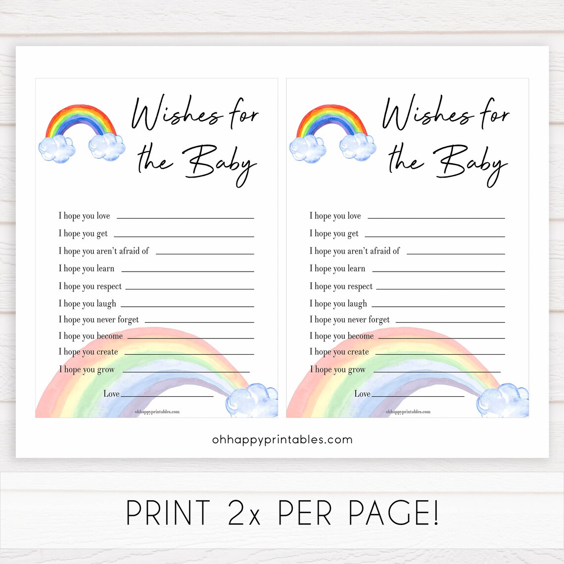 Rainbow Wishes For The Baby Baby Wishes Wishes for The Baby | Etsy