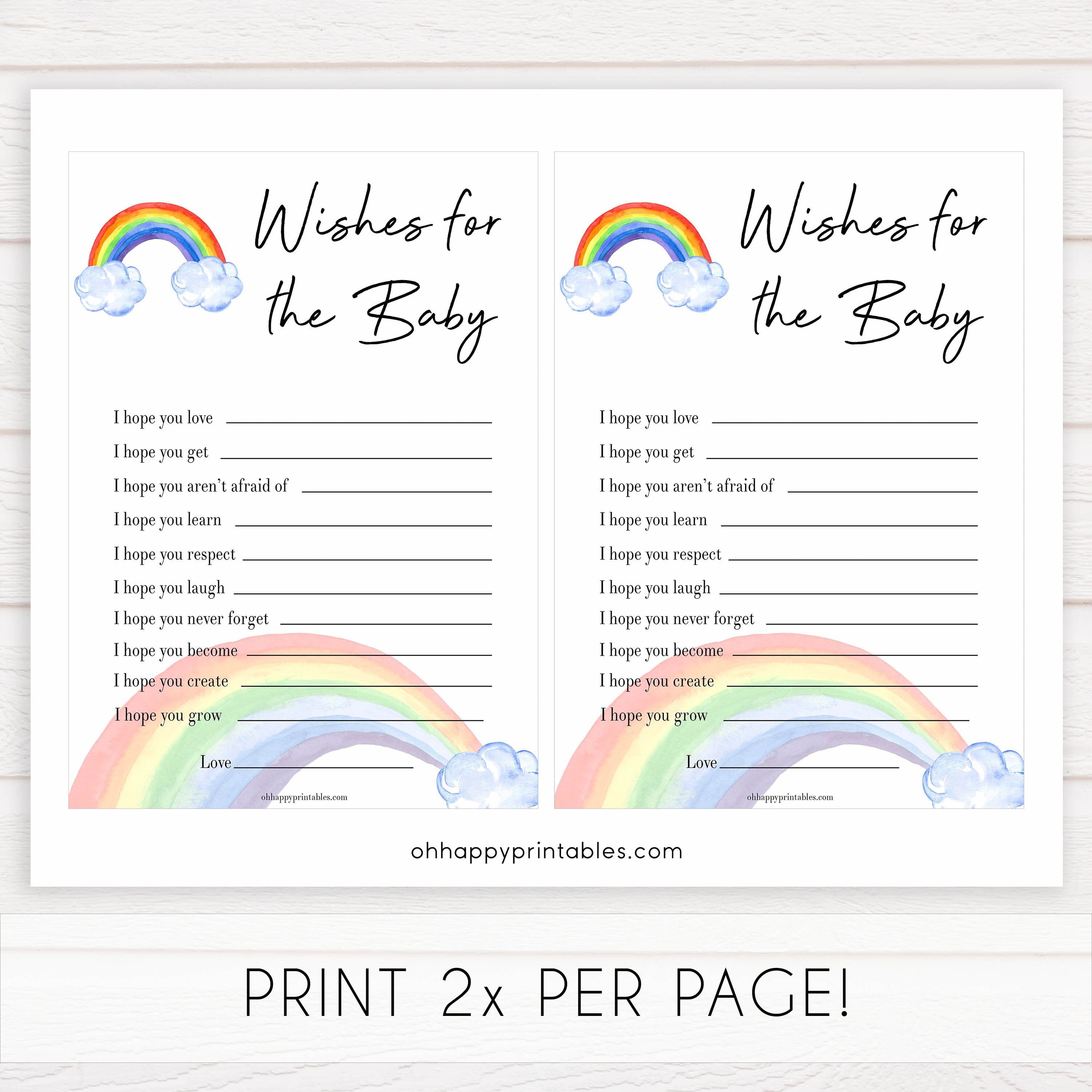 Rainbow Wishes For The Baby Baby Wishes Wishes for The Baby | Etsy