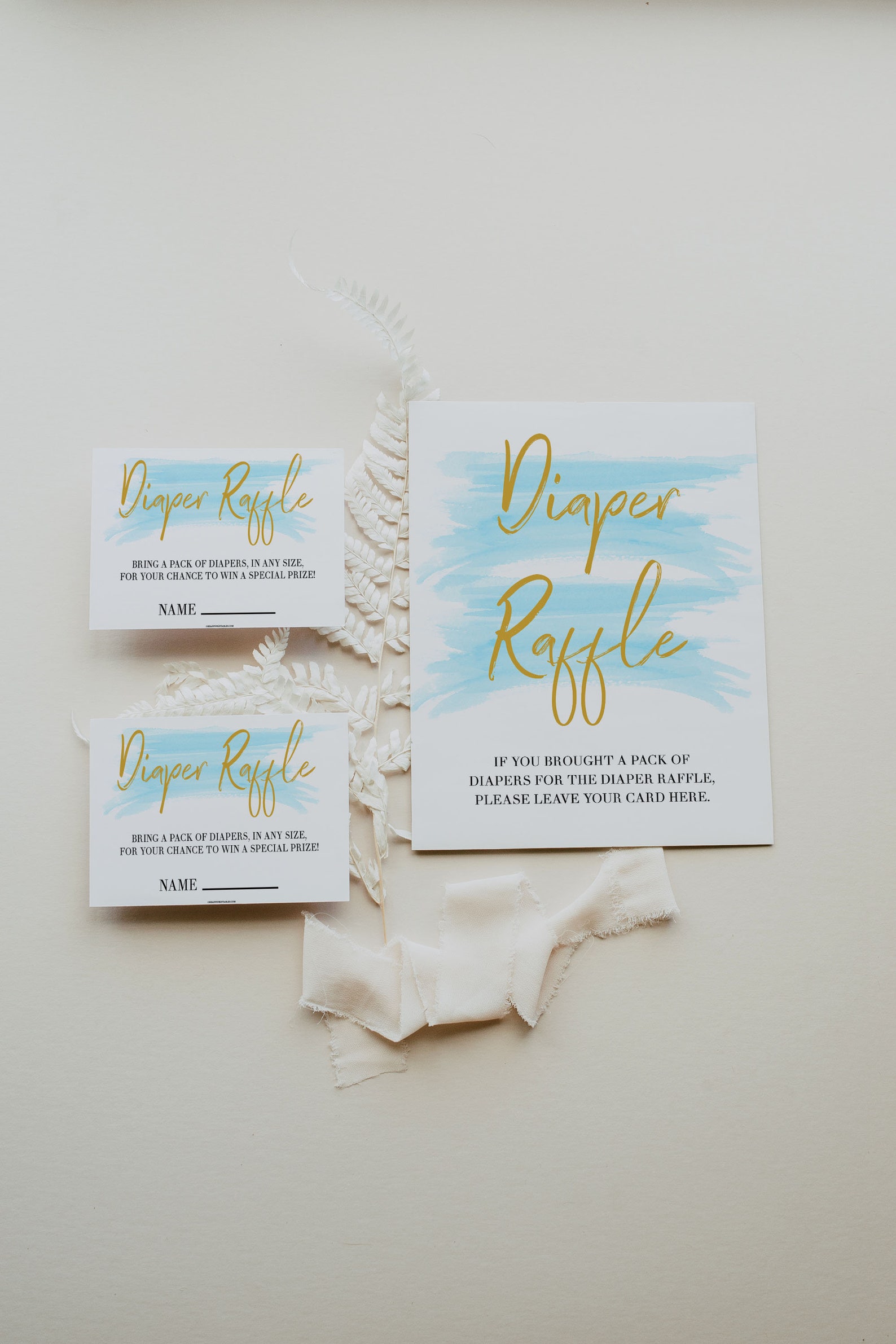 Blue Watercolor Diaper Raffle Printable Baby Shower Games - Etsy