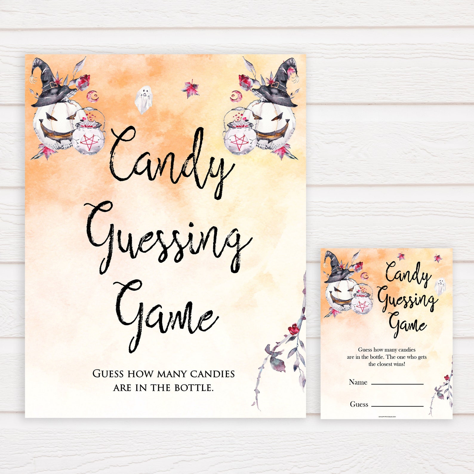 Halloween Pumpkin Candy Guessing Game Printable Baby Games | Etsy