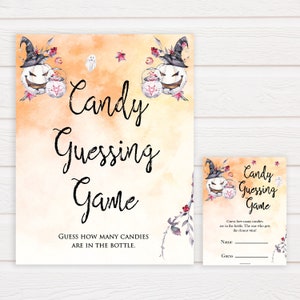 Halloween Pumpkin Candy Guessing Game, Printable Baby Games, Candy ...