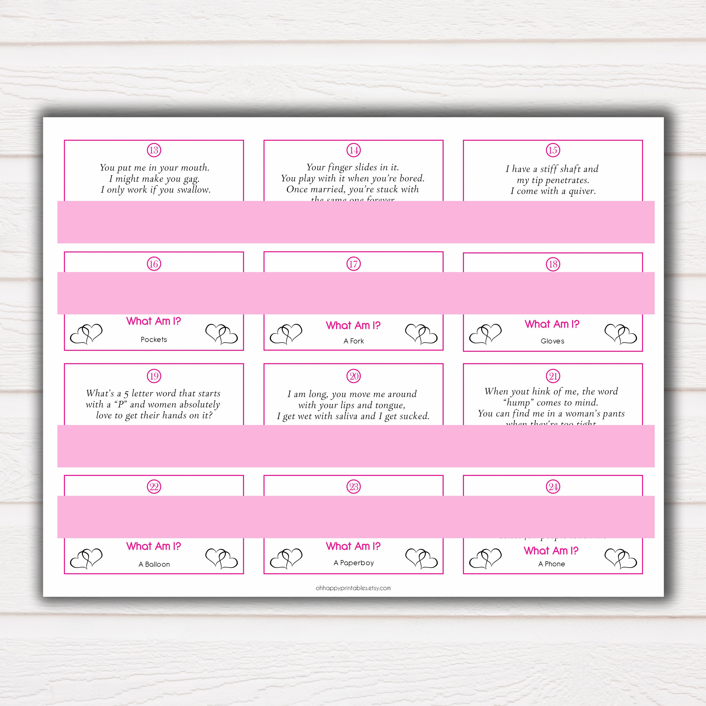 24 What Am I Innuendo Baby Shower Games Innuendo Riddle - Etsy UK