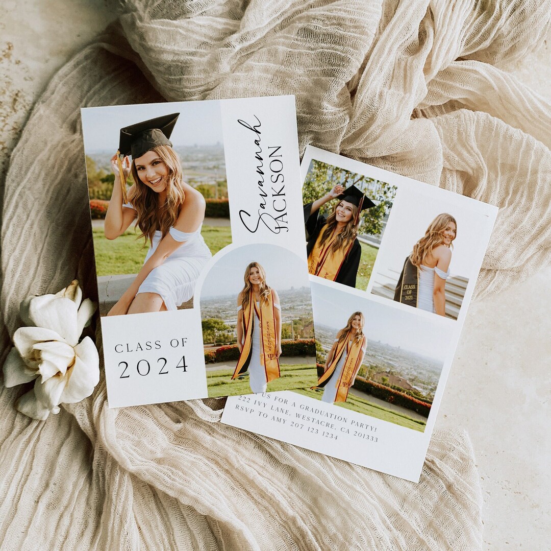 Photo Graduation Party Invitation Template, Senior Graduation ...