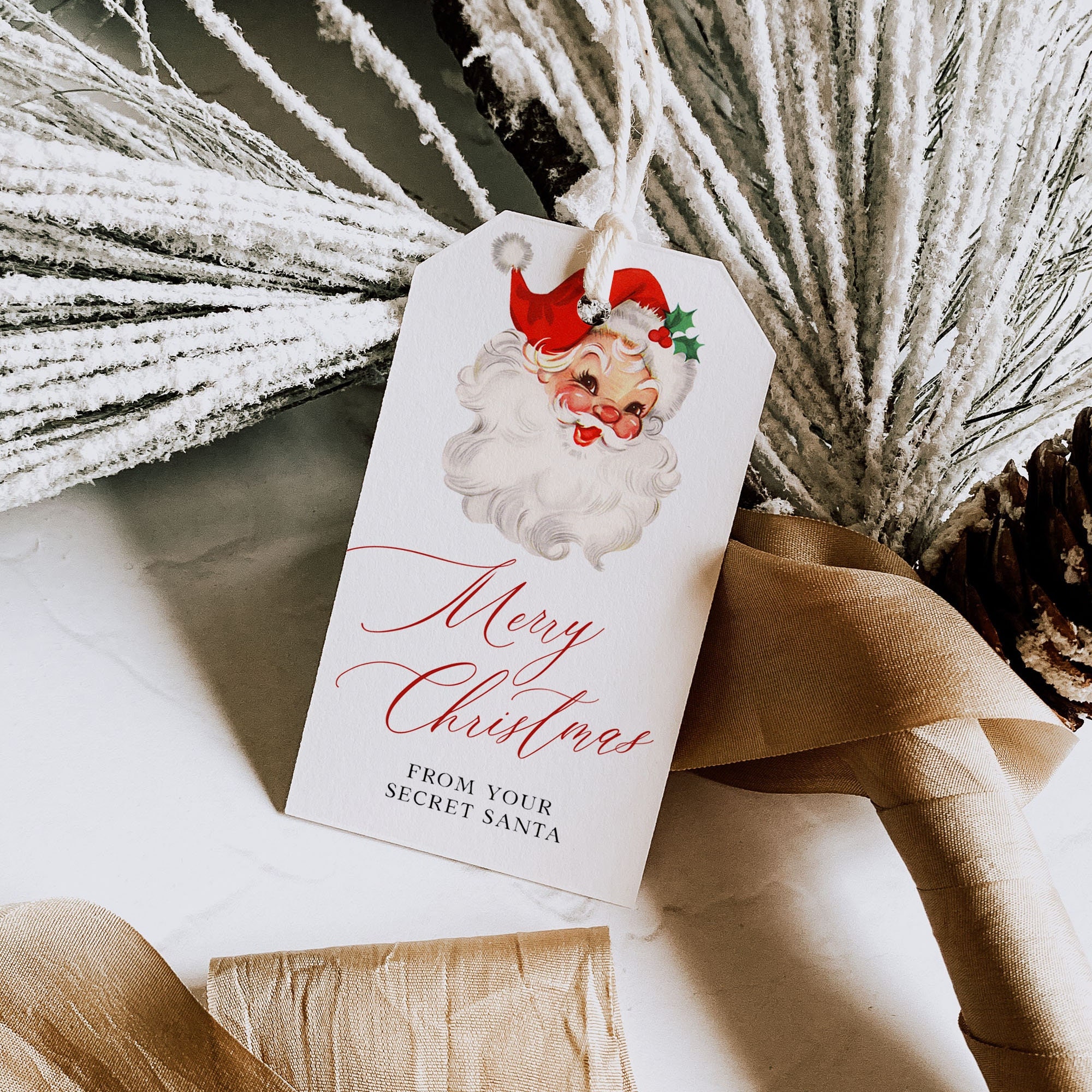 Retro Secret Santa Template Bundle, Christmas Secret Santa Invitation ...