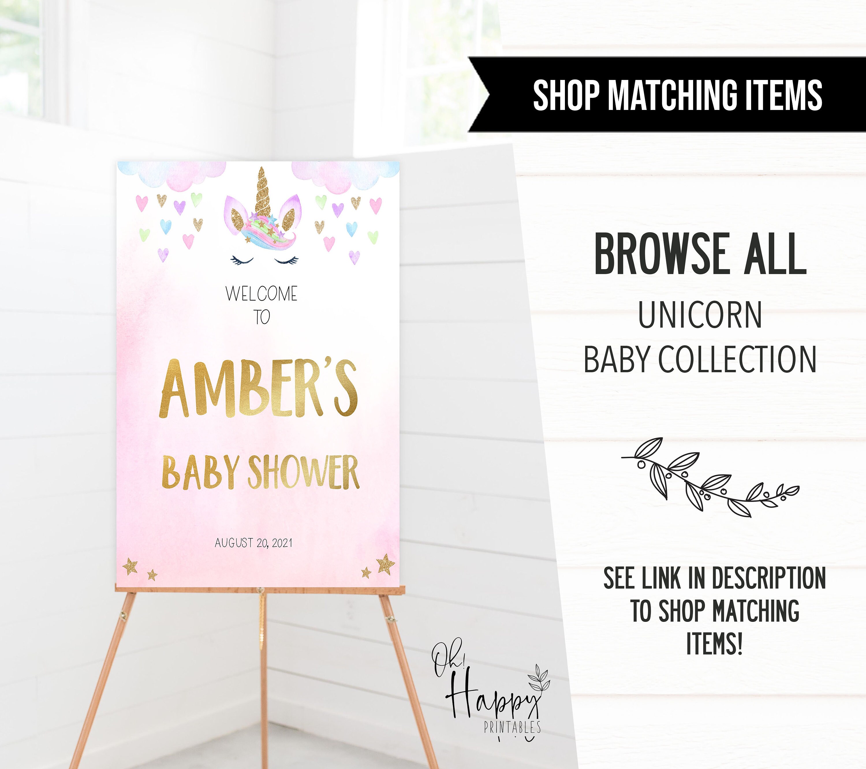 Unicorn Baby Shower Celebrity Baby Names Game Printable Baby | Etsy