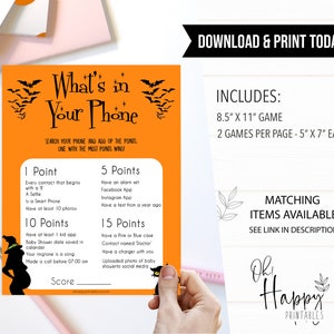 Halloween Whats in Your Phone Baby Shower Game, Autumn Baby Games, Baby ...