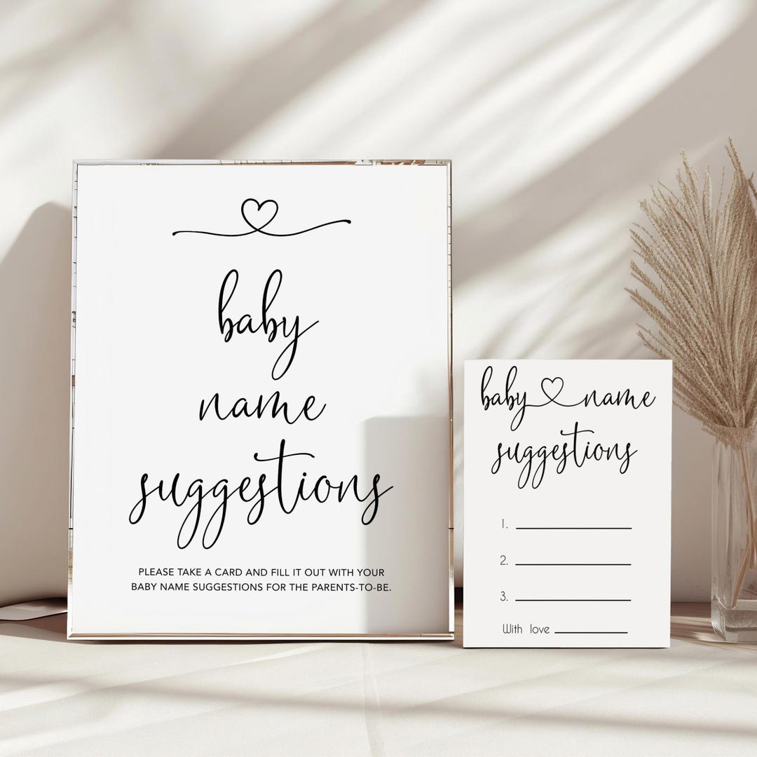 Minimalist Baby Name Suggestion, Baby Name Suggestions, Printable Baby ...