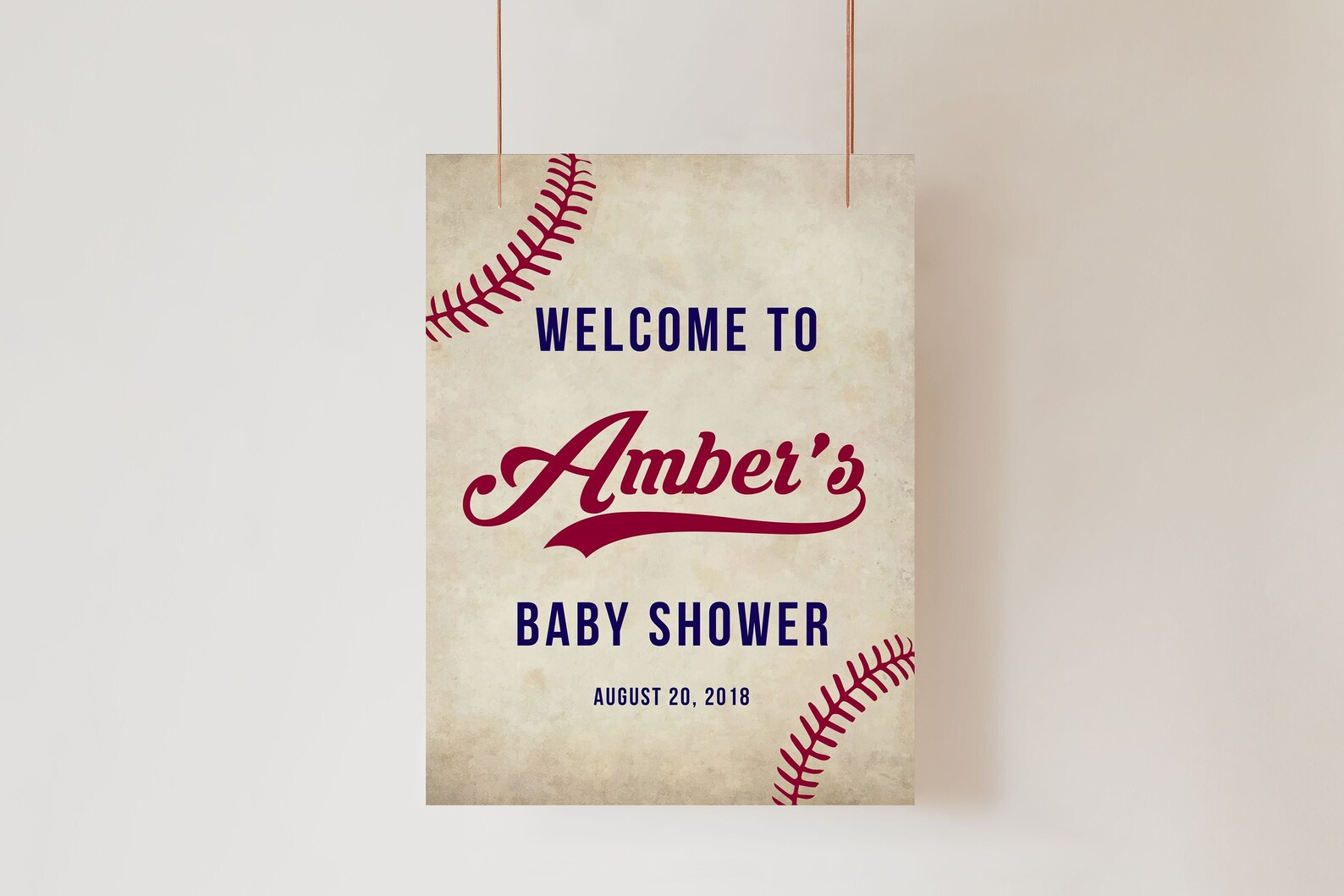 Baseball Theme Welcome Baby Shower Sign Baby Shower Welcome | Etsy