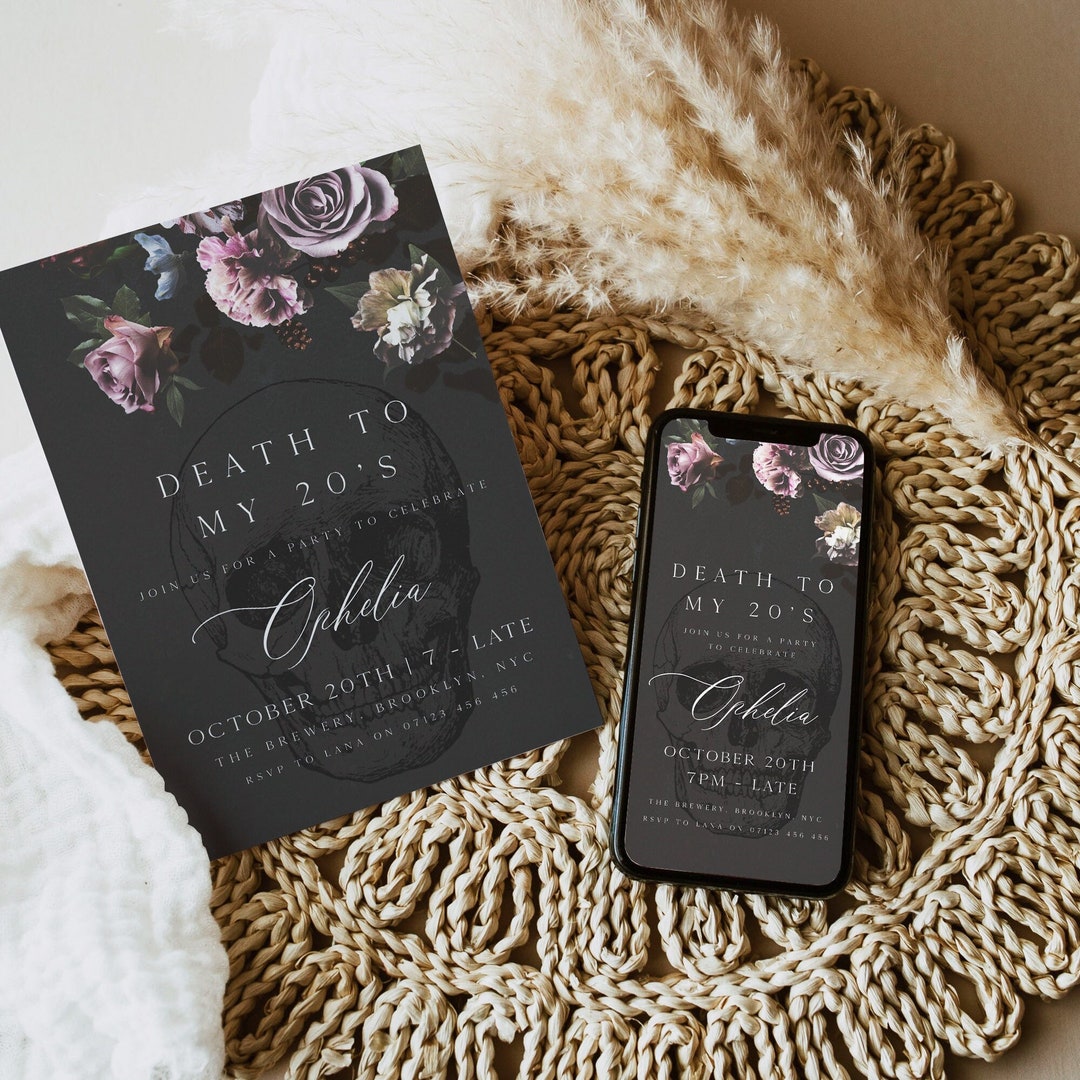 Death to My 20s Invite, Gothic 30th Birthday Invitation, Editable ...