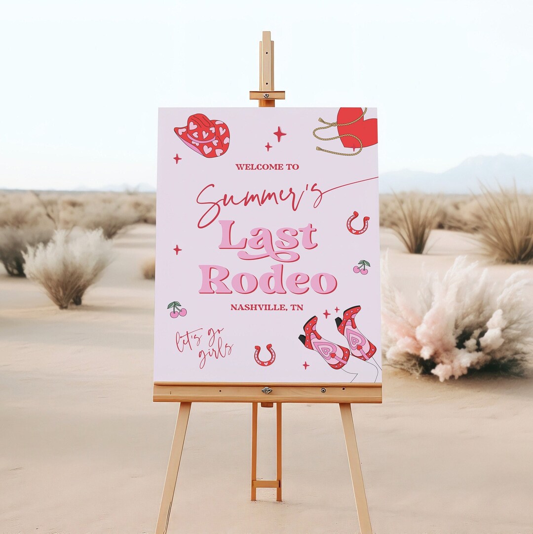 Last Rodeo Nashville Bachelorette Party Welcome Sign Template, Nash ...