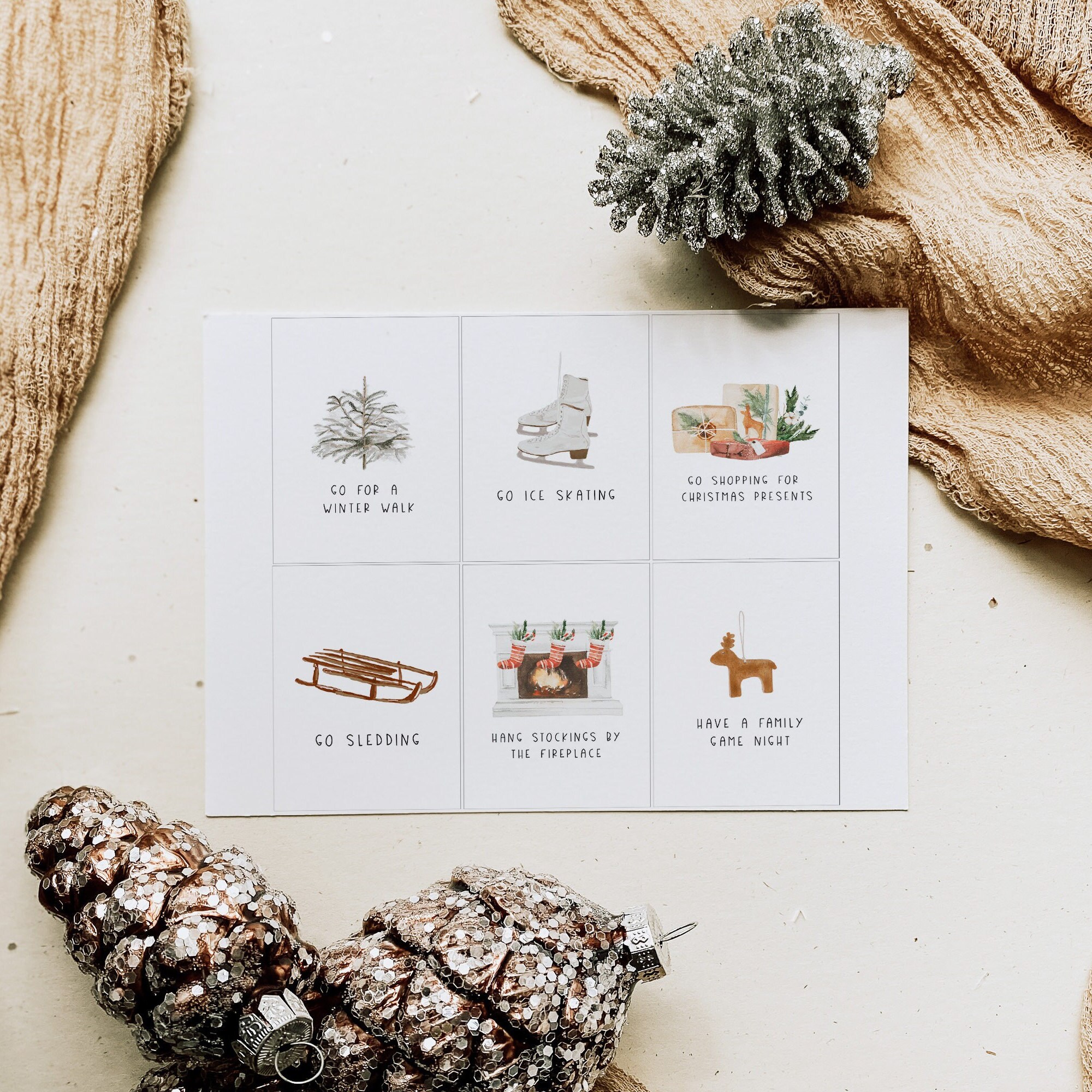 30 Printable Advent Activity Cards for Kids, Christmas Bucket List ...