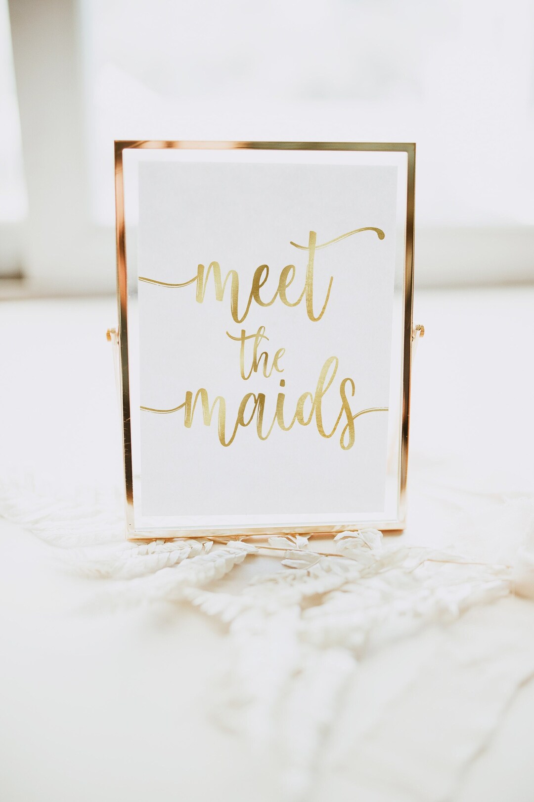 Meet the Maids Sign, Gold Bridal Shower Decor, Printable Table Signs ...