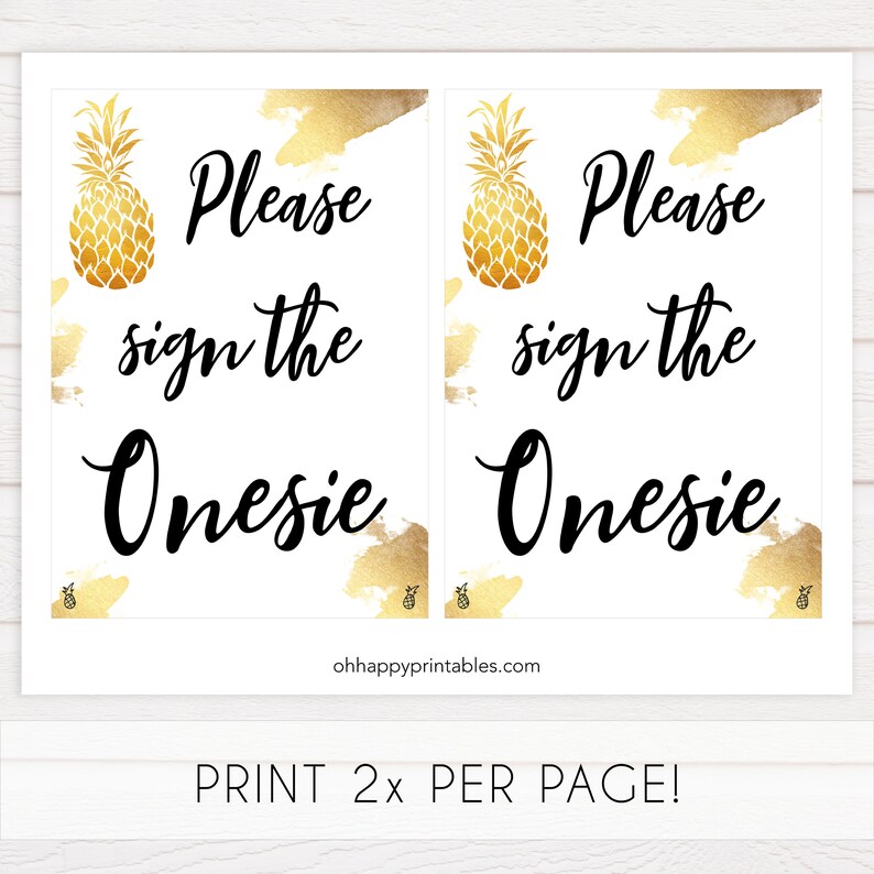 Pineapple Please Sign the Onesie Sign the Onesie Baby Shower - Etsy