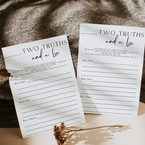 Two Truths & A Lie Baby Game, Printable Baby Shower Games, Modern Baby ...