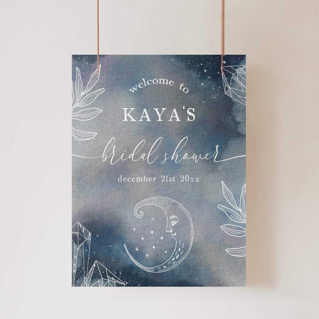 LUNA Celestial Bridal Shower Welcome Sign Template, Witchy Bridal ...