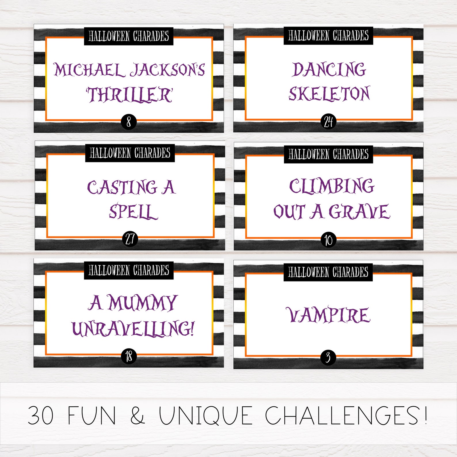 Halloween Games Halloween Charades Halloween Party Games - Etsy