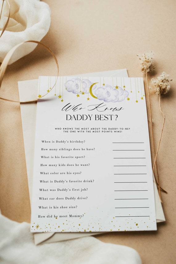 EDITABLE Who Knows Daddy Best Game Printable Baby Shower - Etsy