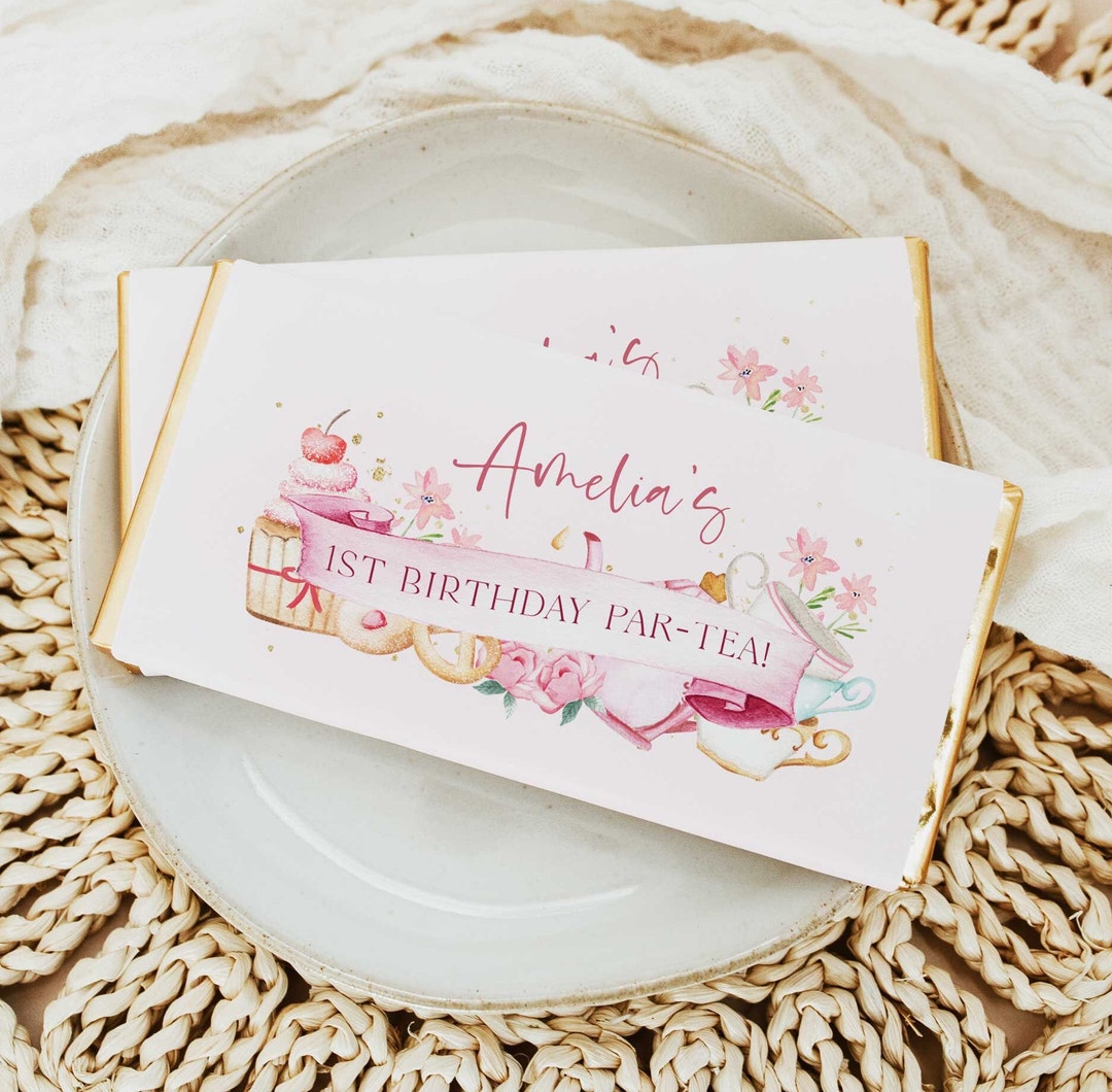 Editable Chocolate Wrapper Template, Tea Party Candy Bar Wrapper ...