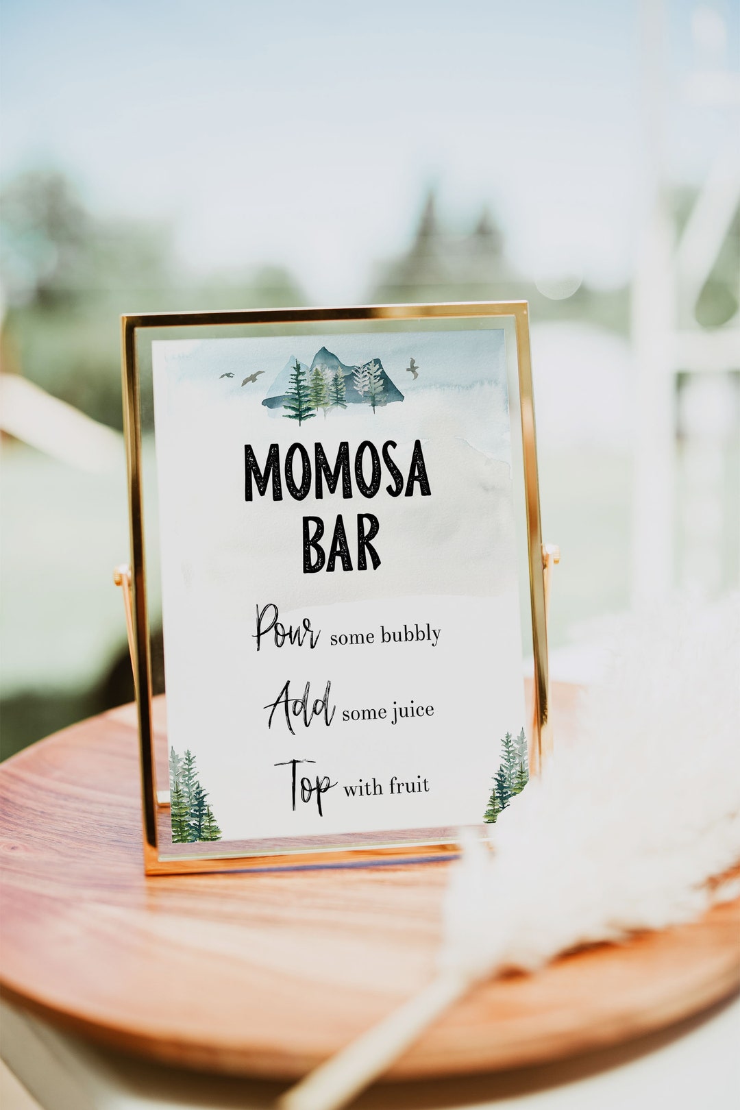 Momosa Baby Shower Sign, Printable Baby Shower Decor, Adventure Awaits ...