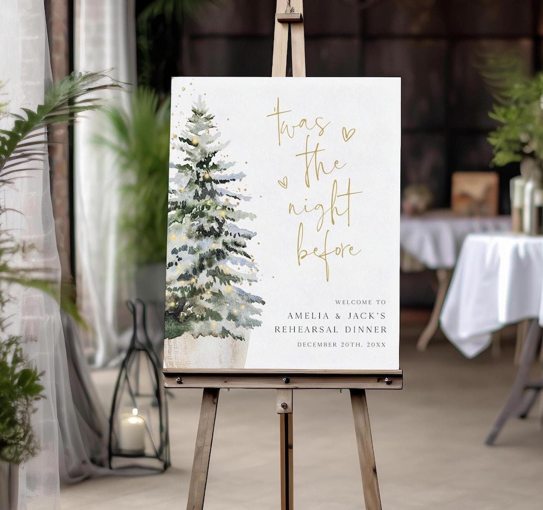 PRINTED + SHIPPED the Night Before Rehearsal Dinner Sign, Christmas ...