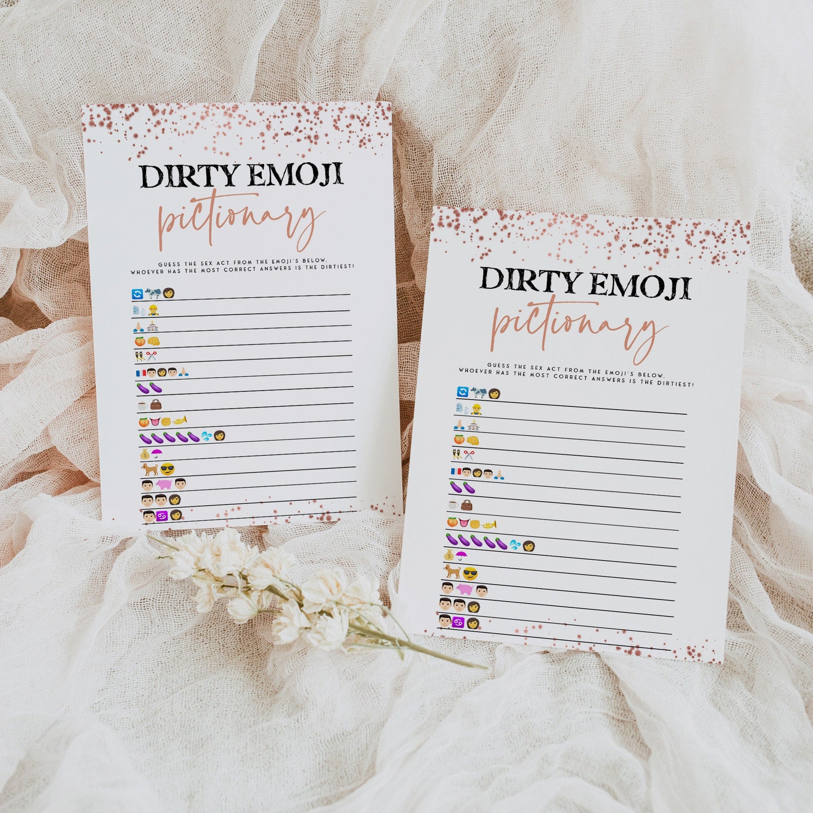 Rose Gold Bachelorette Game Dirty Emoji Pictionary Rude Hen - Etsy UK