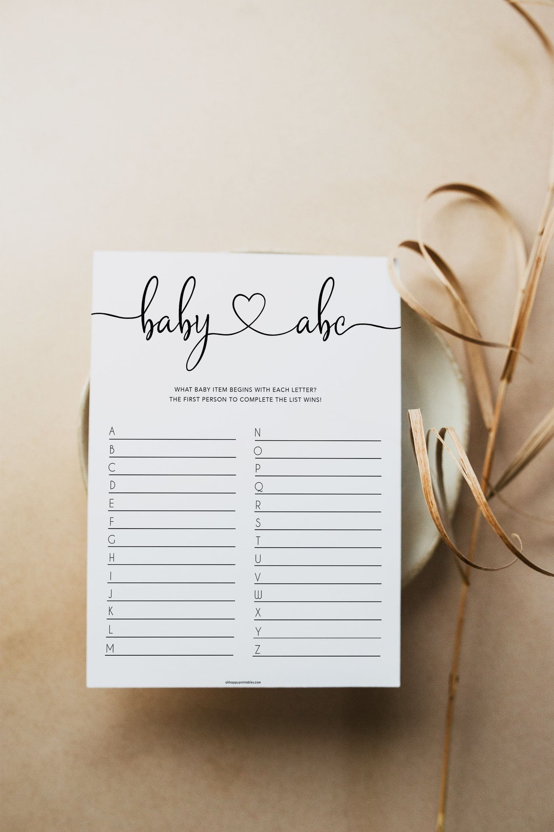 Baby Shower Games Baby ABC Race Printable Baby Shower Games - Etsy