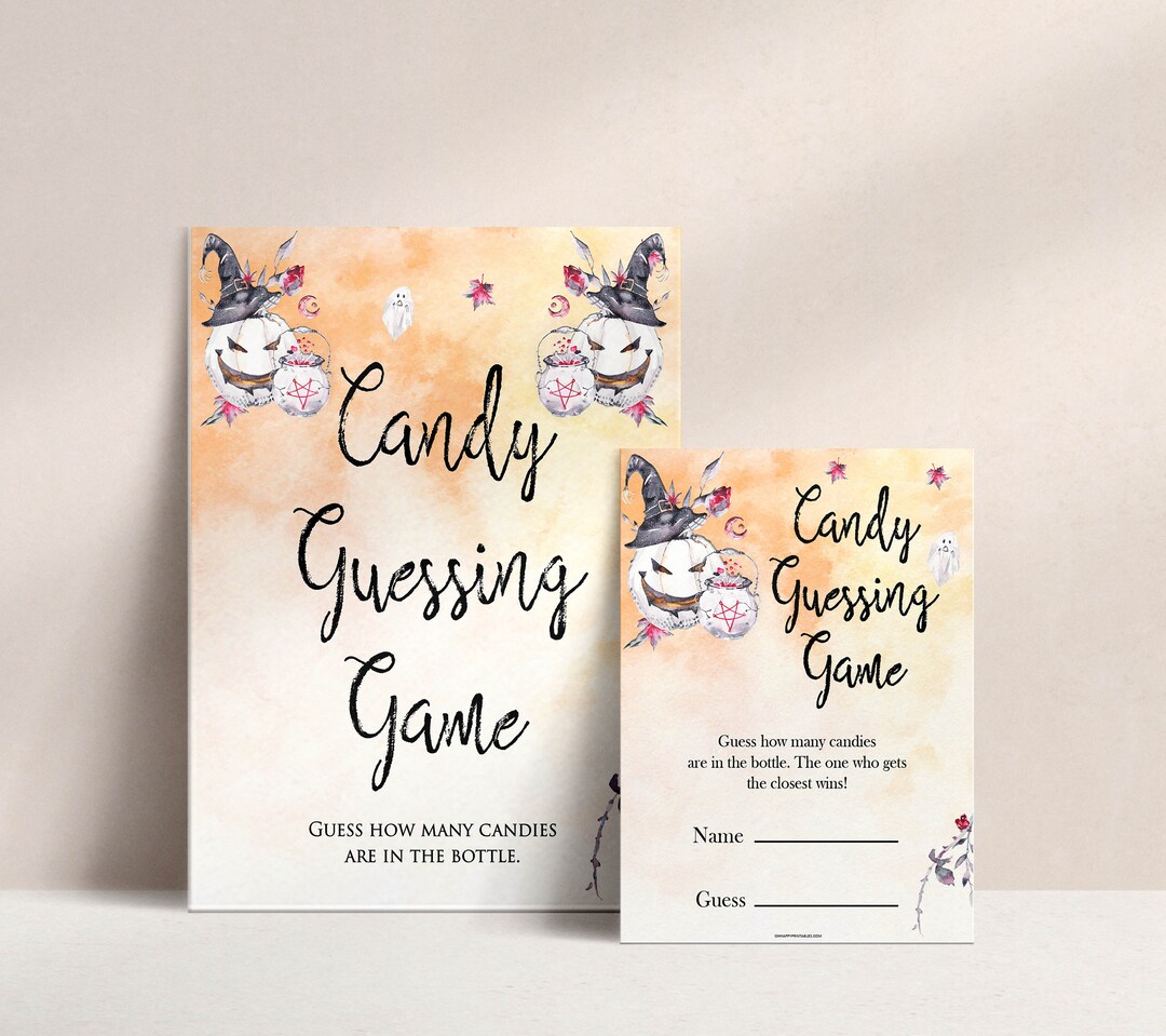 Halloween Pumpkin Candy Guessing Game, Printable Baby Games, Candy ...