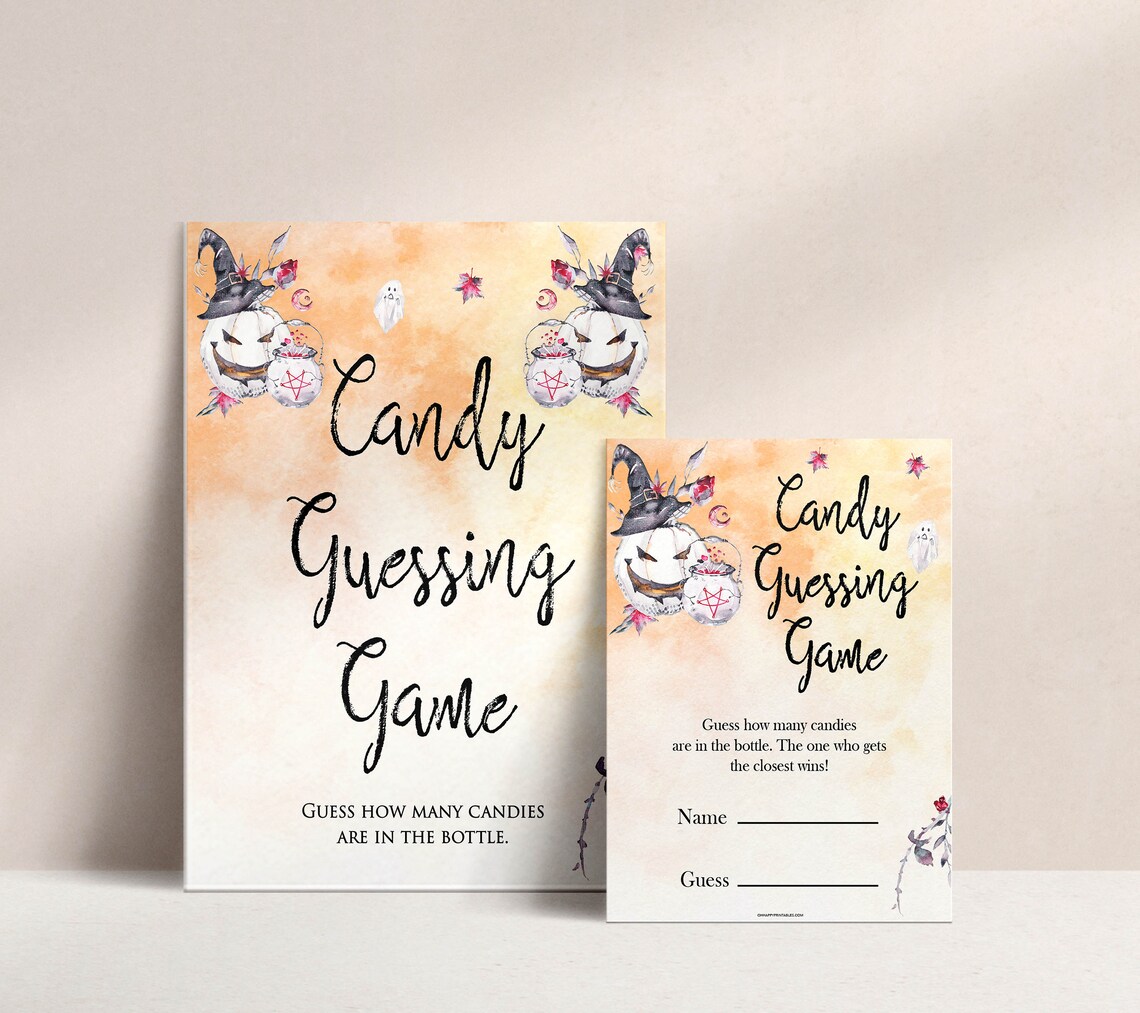 Halloween Pumpkin Candy Guessing Game Printable Baby Games - Etsy UK