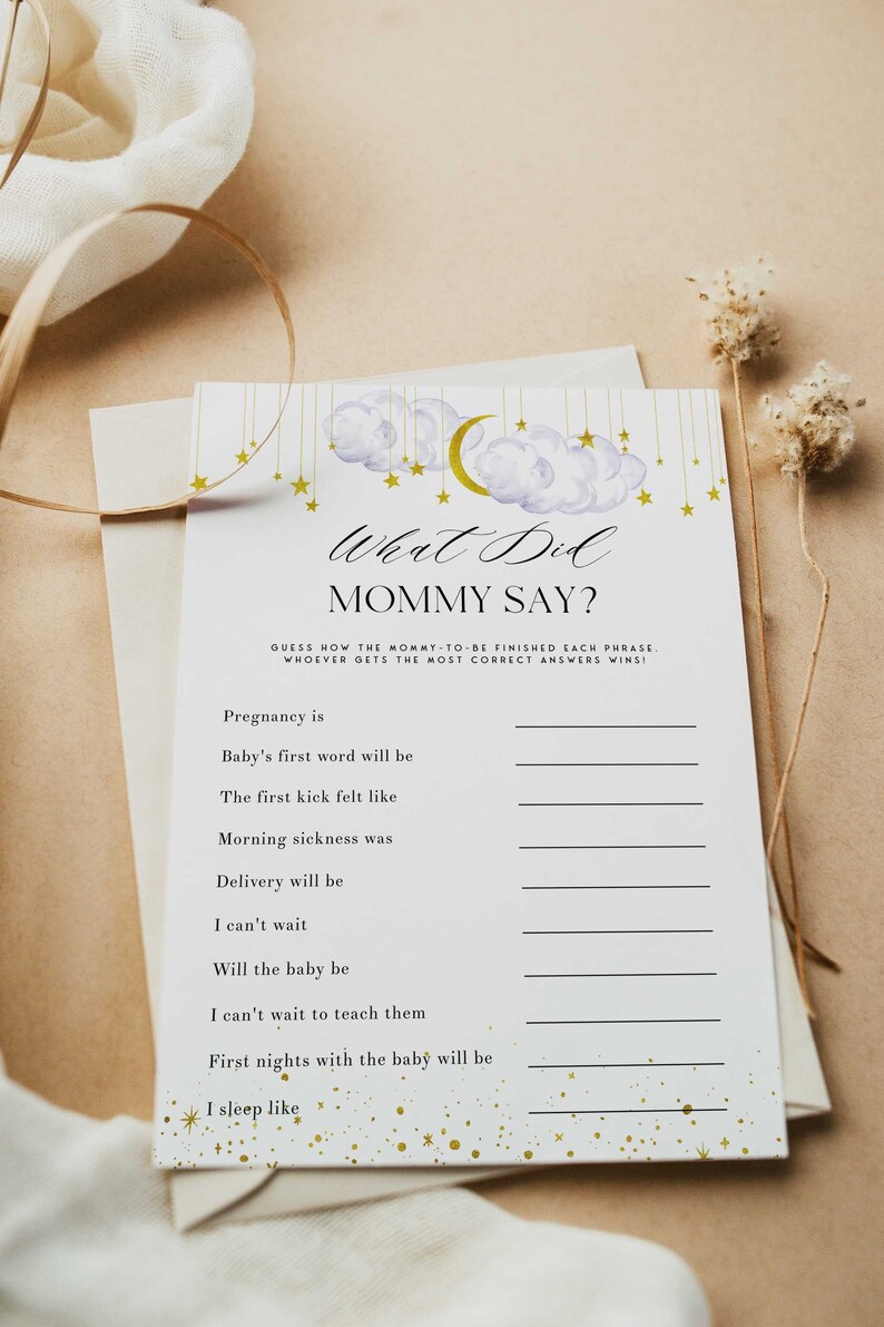 What Did Mommy Say Baby Game Printable Baby Shower Games - Etsy