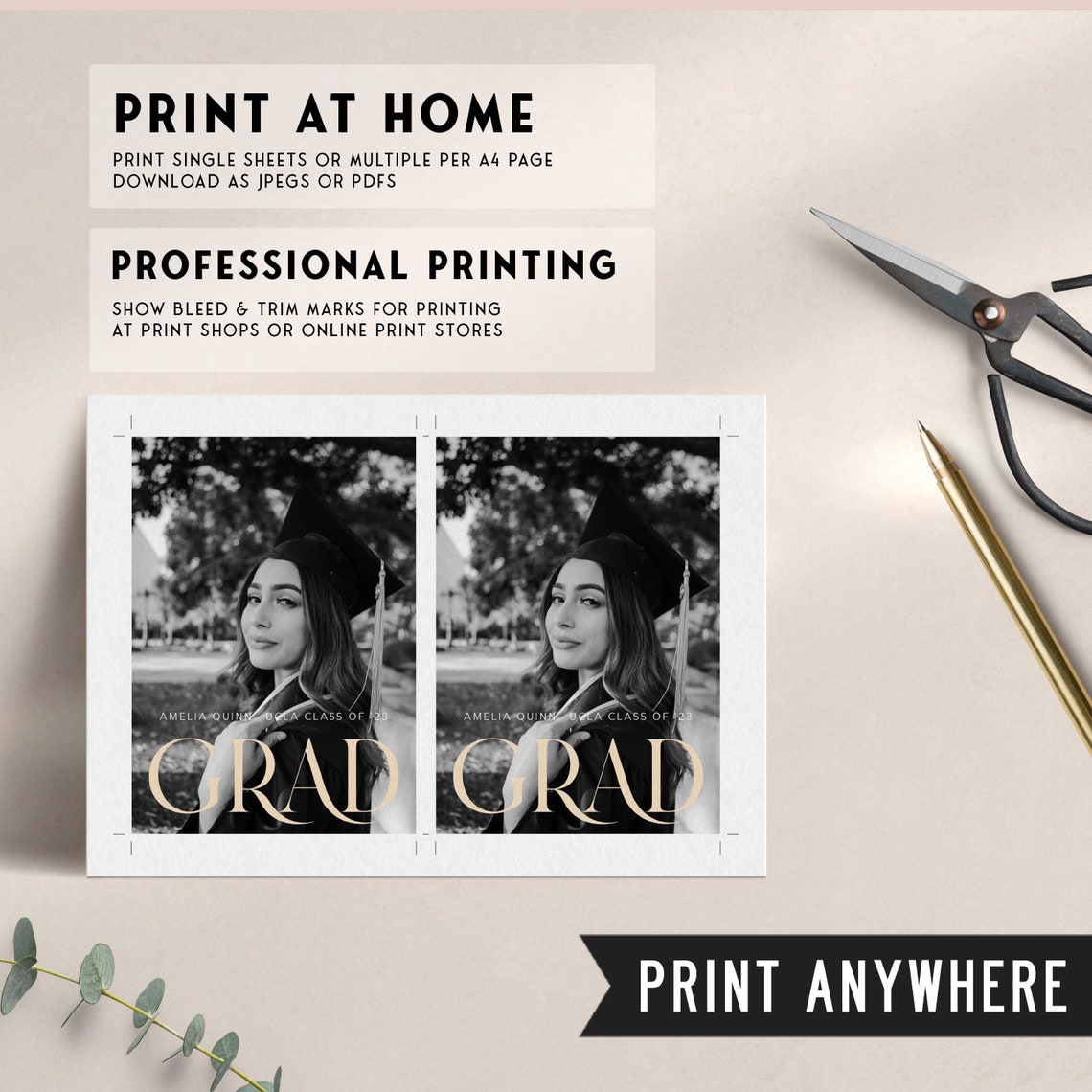 Graduation Announcement Template Senior Graduation Clean - Etsy