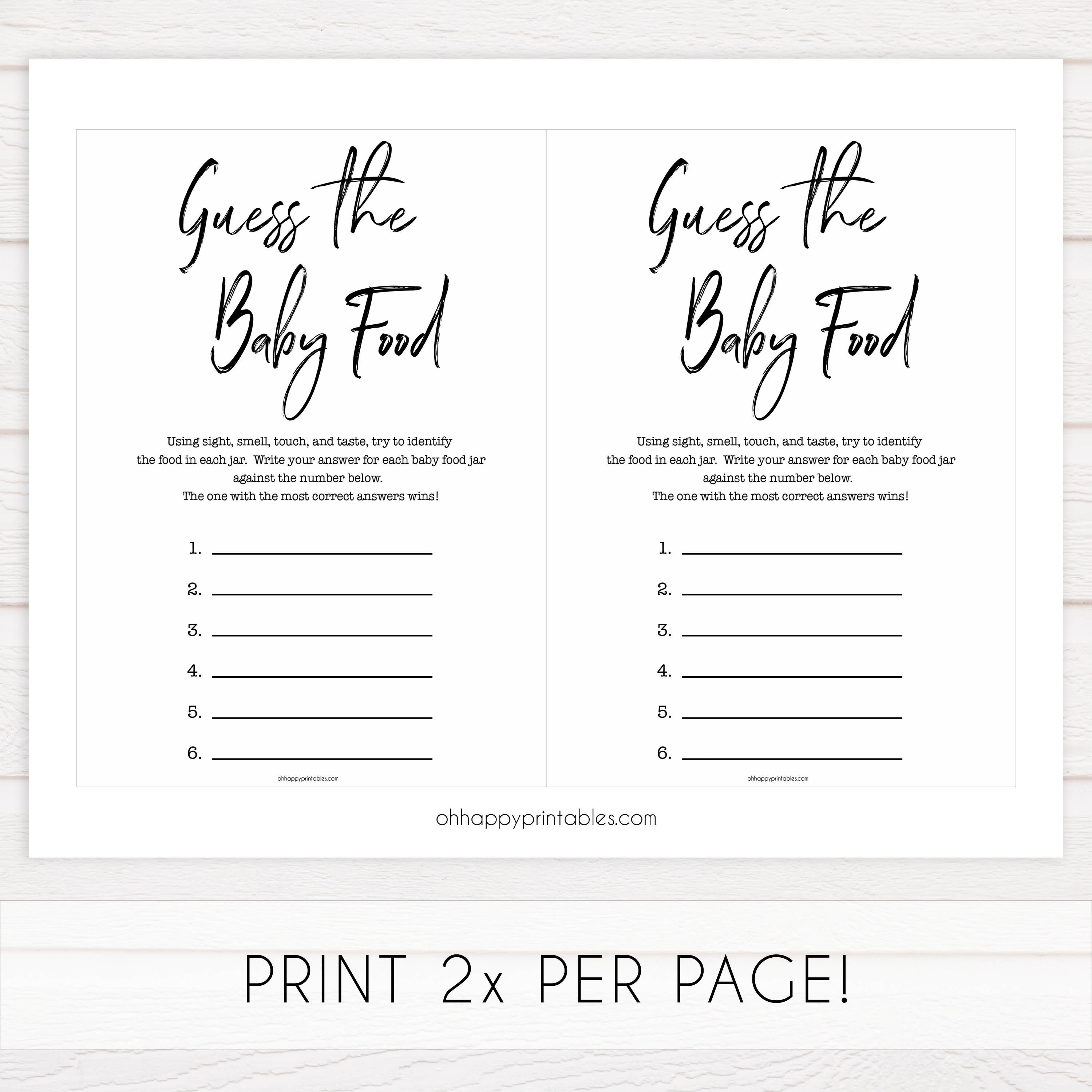 Guess the Baby Food Game Printable Baby Shower Games Guess | Etsy UK