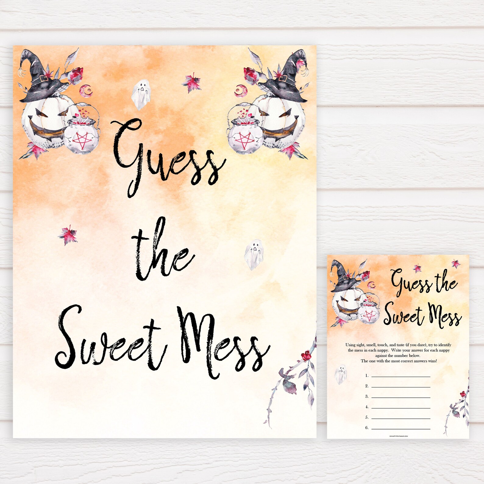 Halloween Pumpkin Baby Shower Guess the Mess Game Baby Shower - Etsy