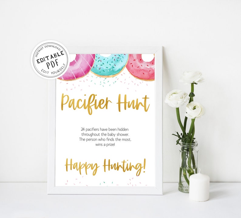 EDITABLE Pacifier Hunt Game Printable Baby Shower Games | Etsy
