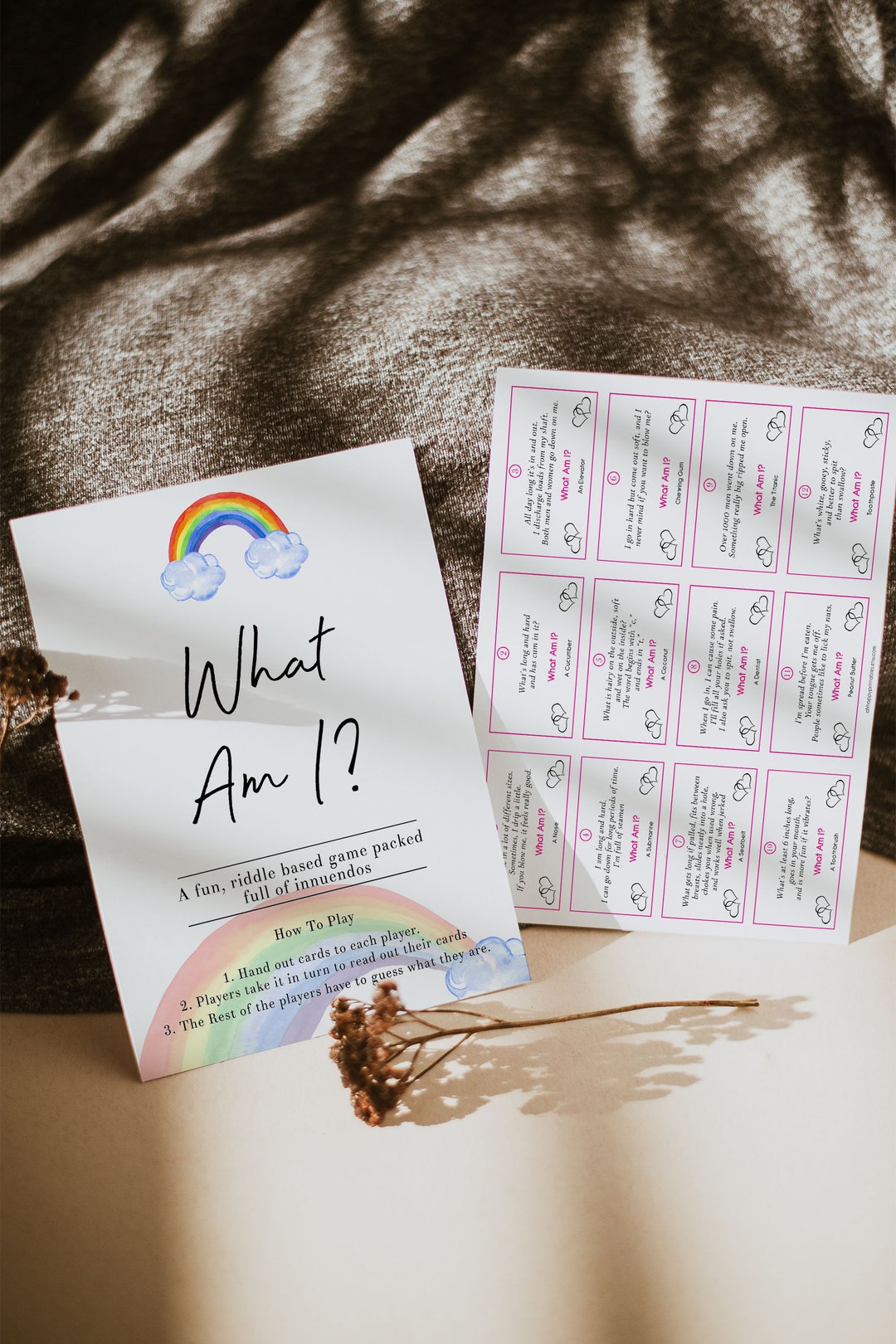 Rainbow 24 What Am I Innuendo Baby Shower Games, Innuendo Riddle ...