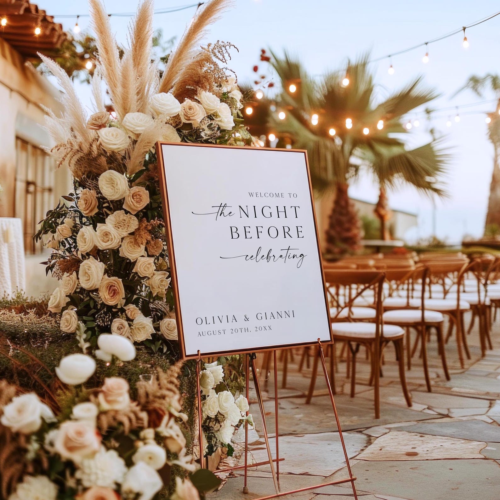 PRINTED + SHIPPED the Night Before Welcome Sign, Wedding Rehearsal ...
