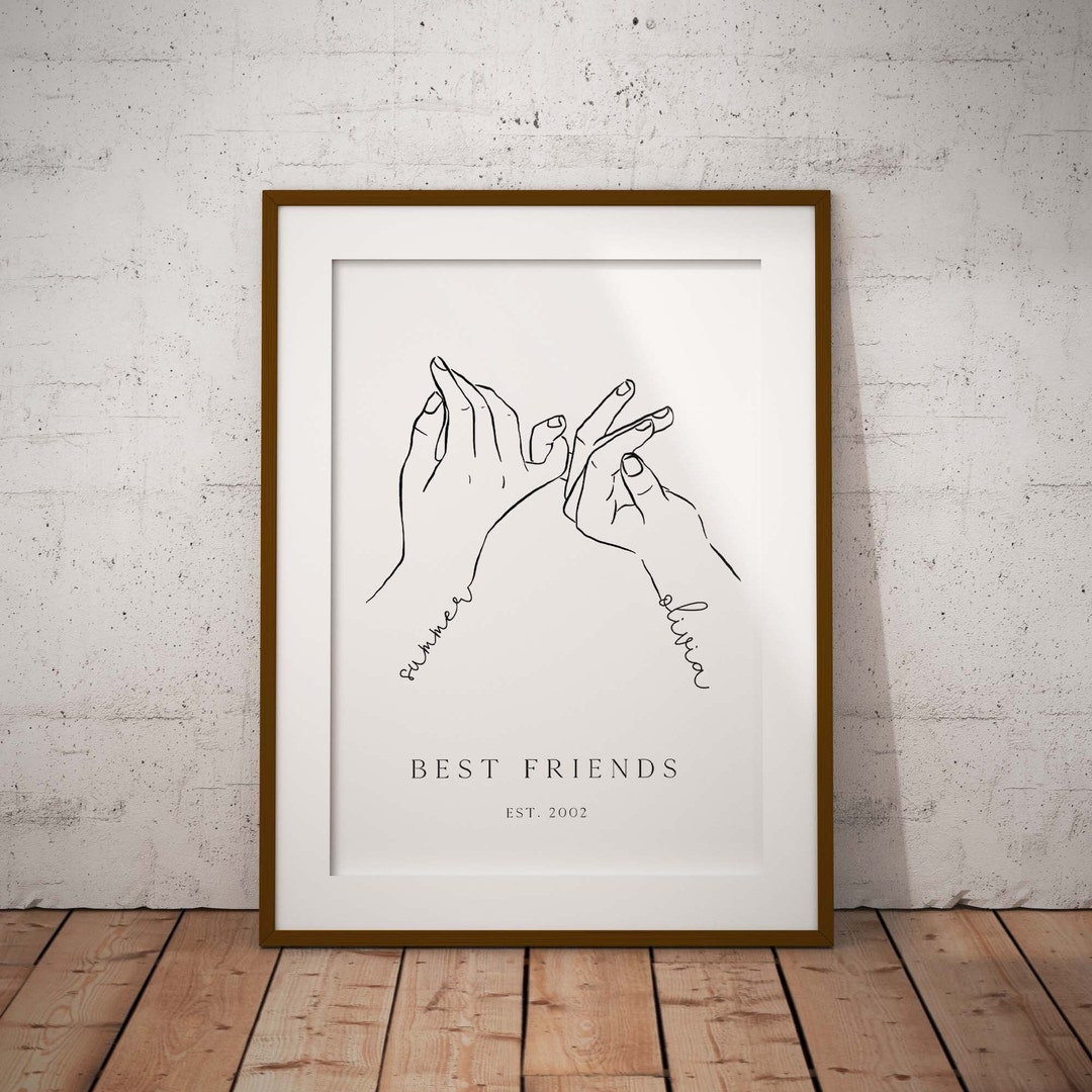 Personalised Best Friends Hands, Valentine's Gift for Girlfriend ...