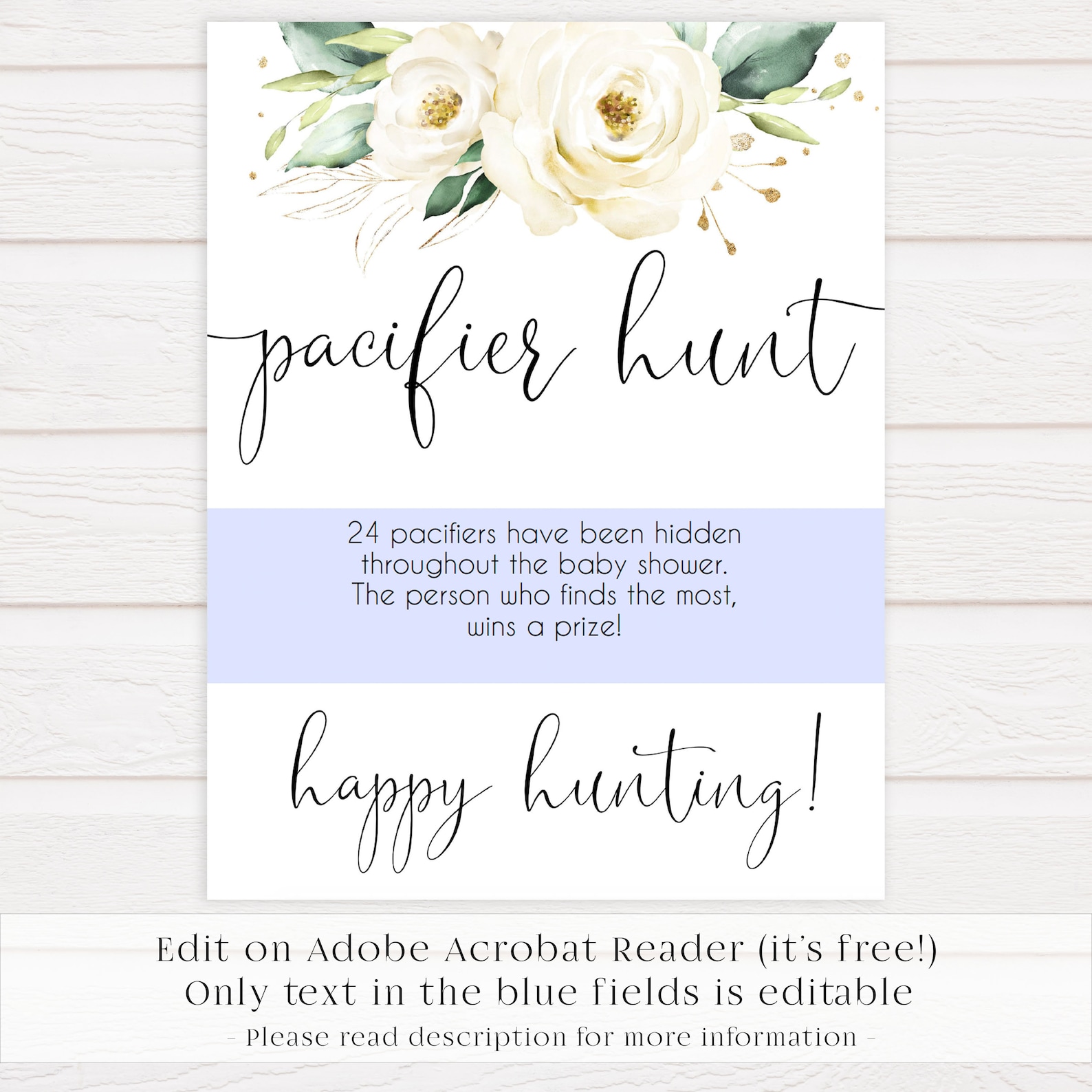 EDITABLE Pacifier Hunt Game Printable Baby Shower Games | Etsy