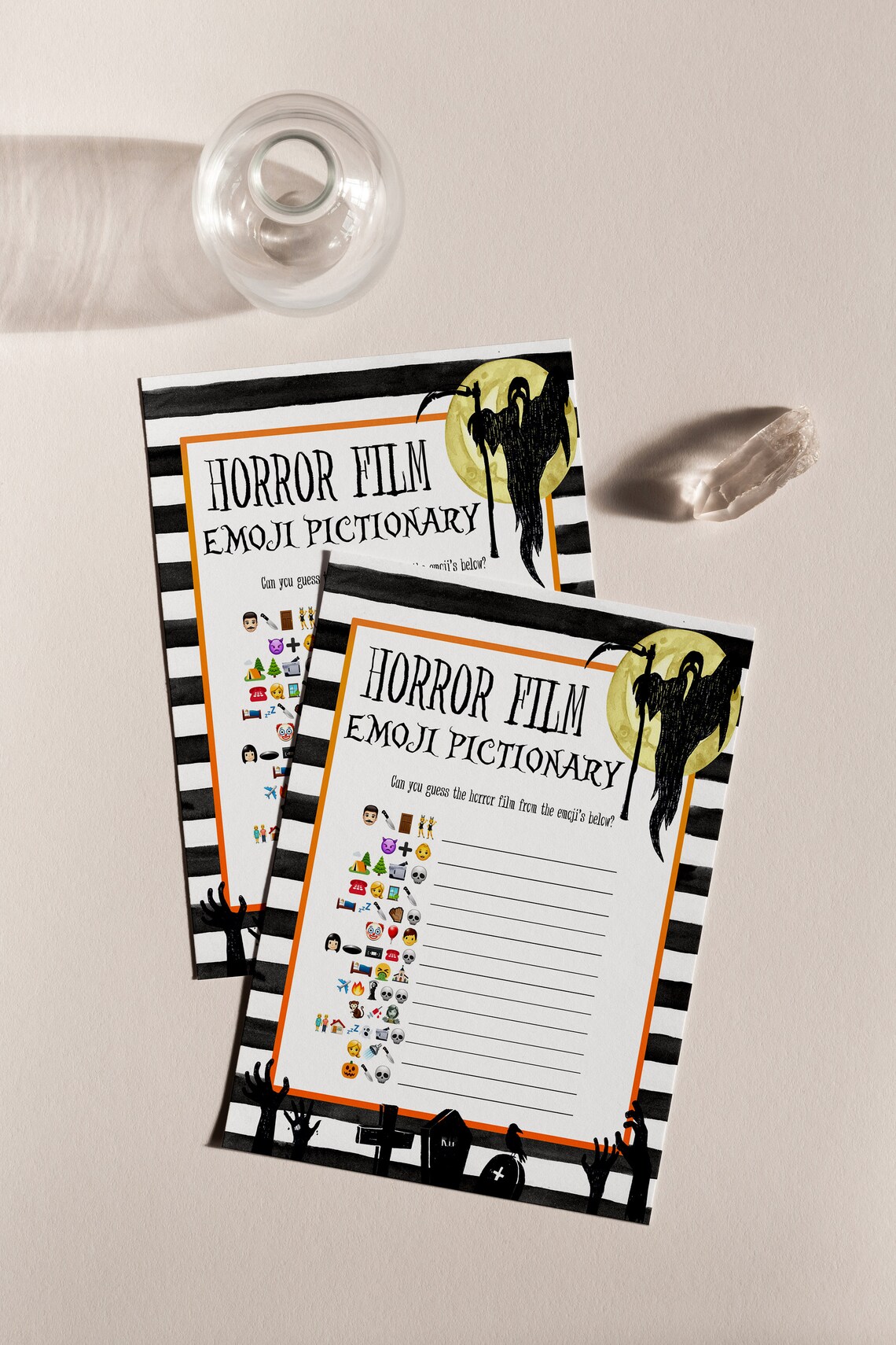 Halloween Party Game Horror Movie Emoji Pictionary Halloween - Etsy