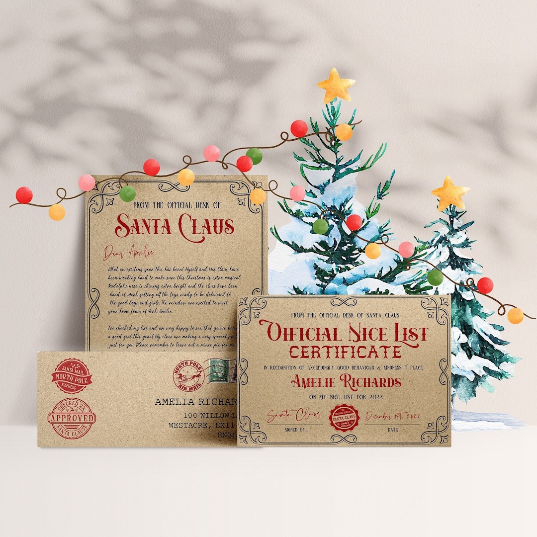 EDITABLE Letter From Santa Template, Certificate From Santa, Santas ...