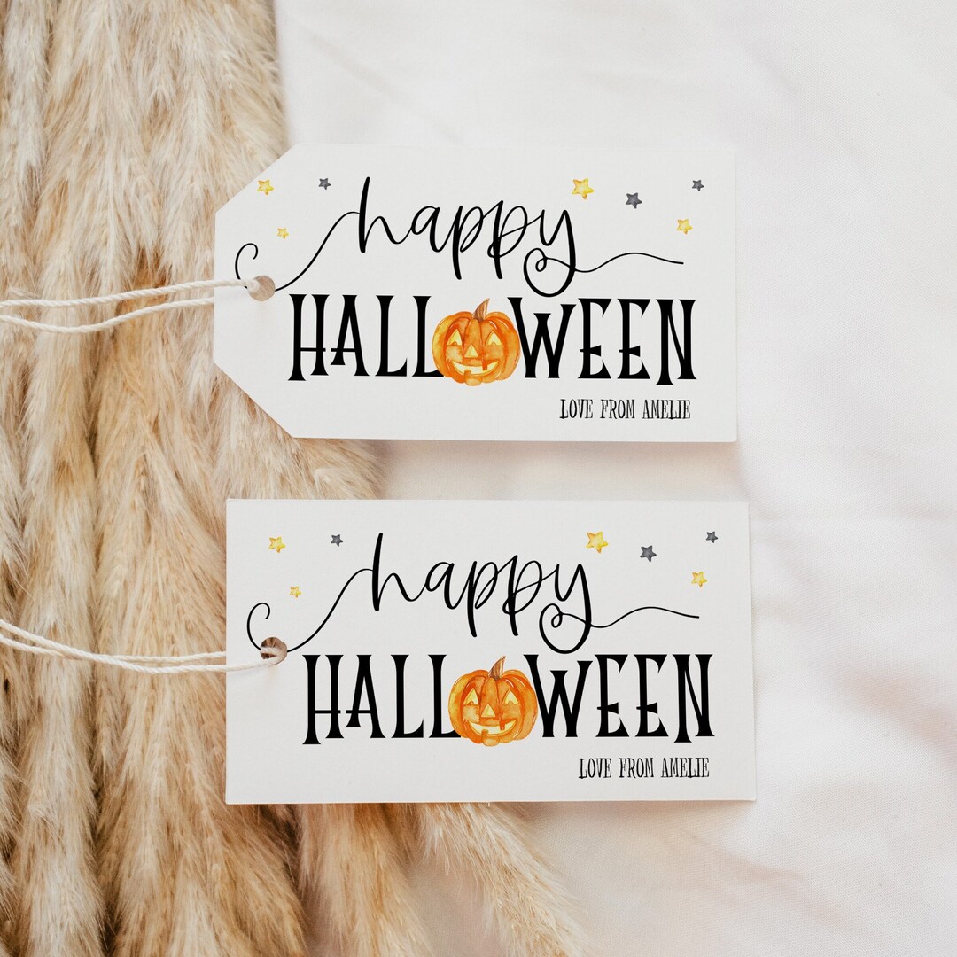 Printable Halloween Favor Tag, Halloween Favor Tags, Editable Halloween ...