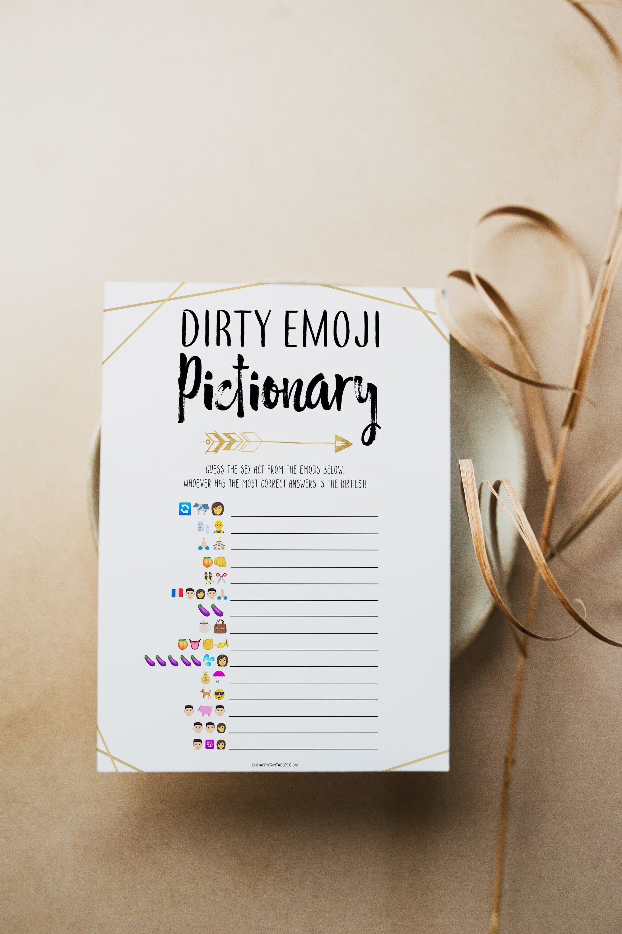 DIRTY Emoji Pictionary Bachelorette Game Printable - Etsy UK