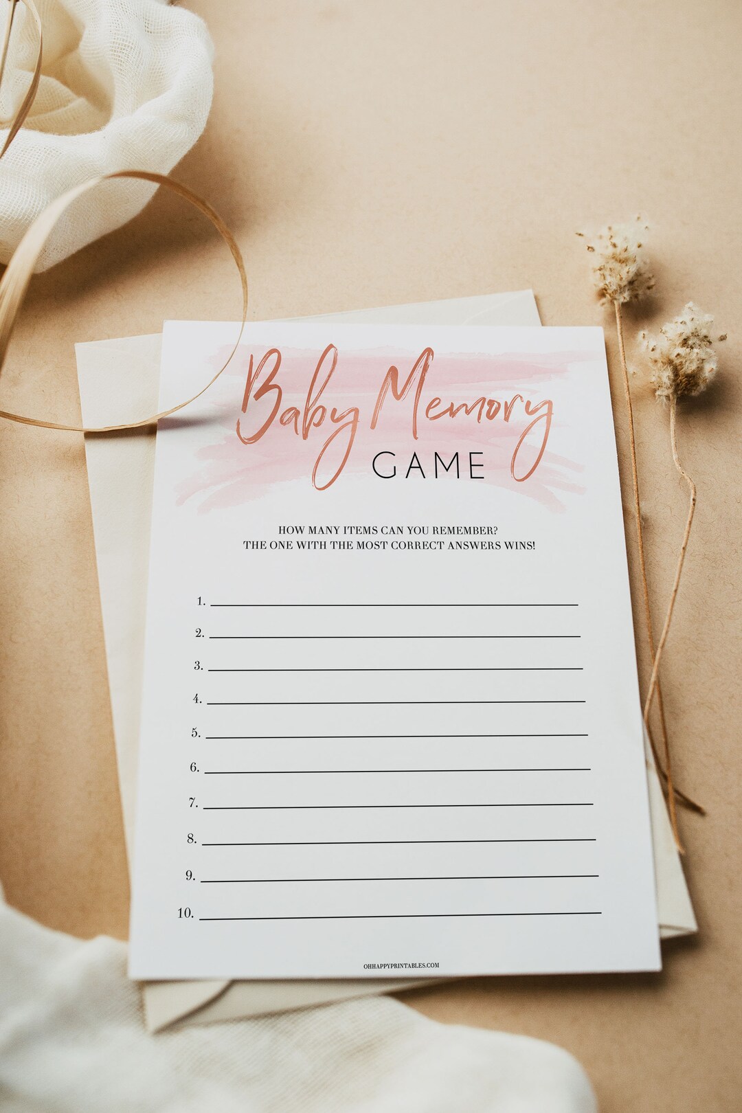 Baby Memory Game Printable Baby Shower Games Pink Baby - Etsy