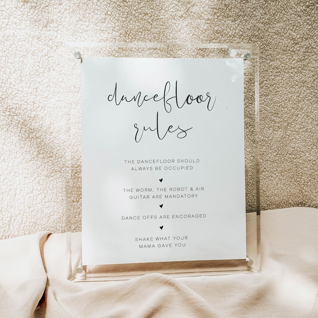 Minimalist Wedding Dance Floor Sign Editable Template, Dance Floor Sign ...