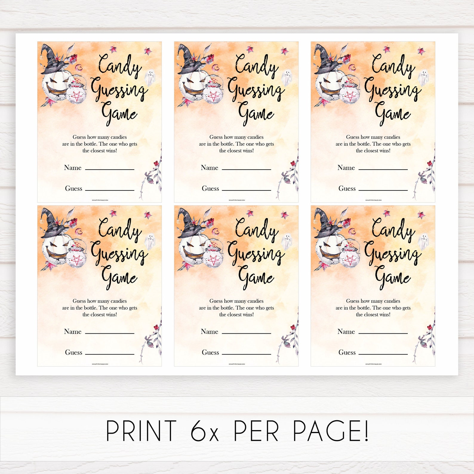 Halloween Pumpkin Candy Guessing Game Printable Baby Games | Etsy