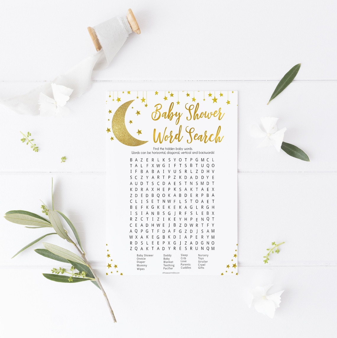 Baby Shower Word Search Game Printable Baby Shower Games | Etsy