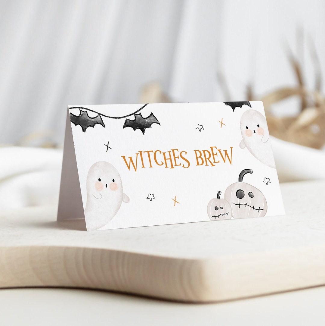 Kids Halloween Food Tent Printable Template, Ghosts, Halloween Party ...