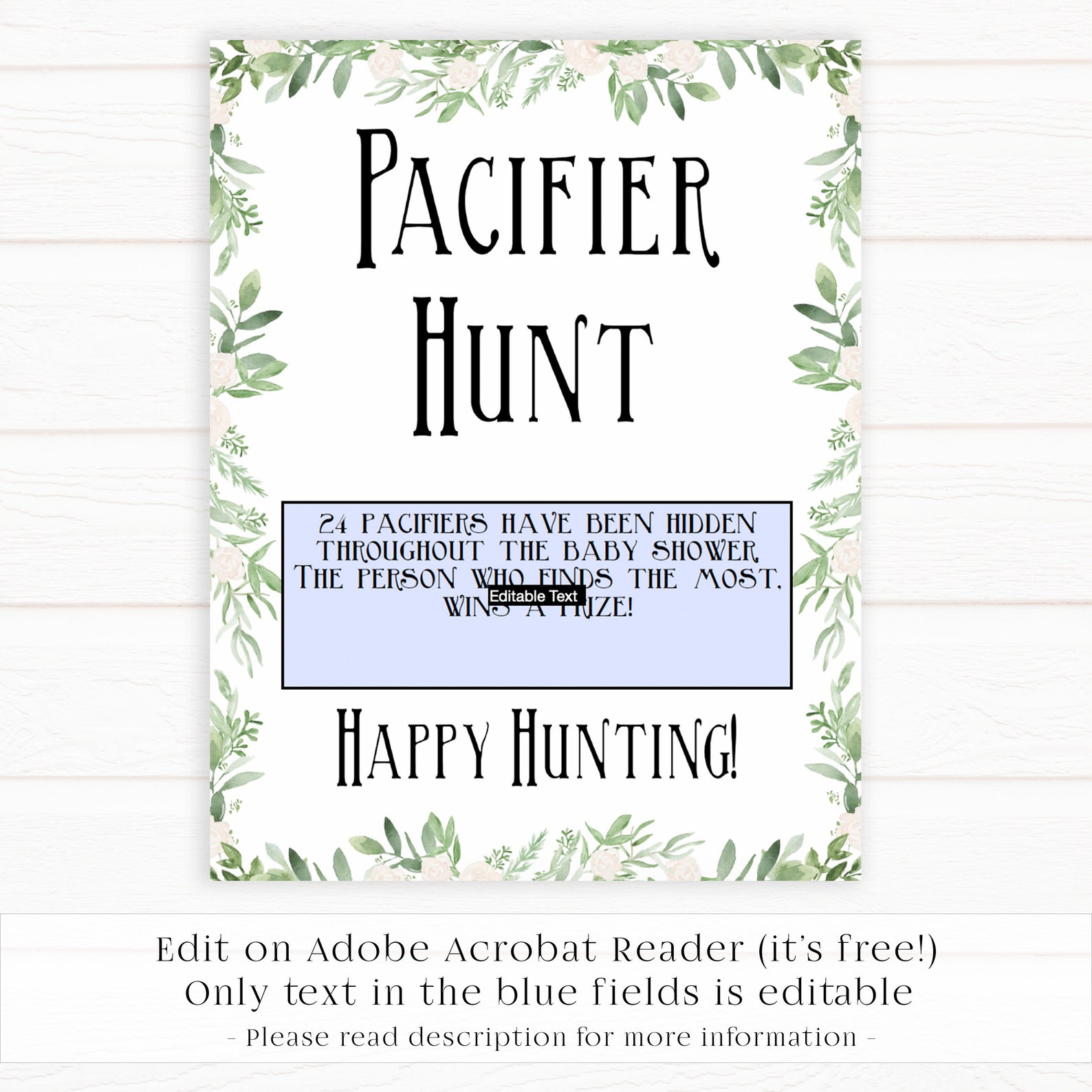 EDITABLE Pacifier Hunt Game Printable Baby Shower Games - Etsy UK